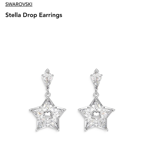 Swarovski | Jewelry | Swarovski Stella Drop Earrings Kite Cut Star ...